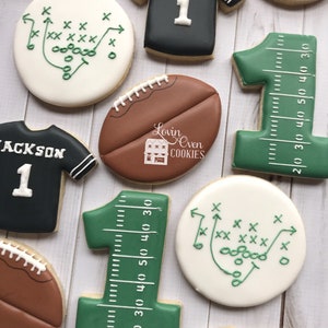 Football Themed Decorated Sugar Cookies Birthday Party 1 | Etsy