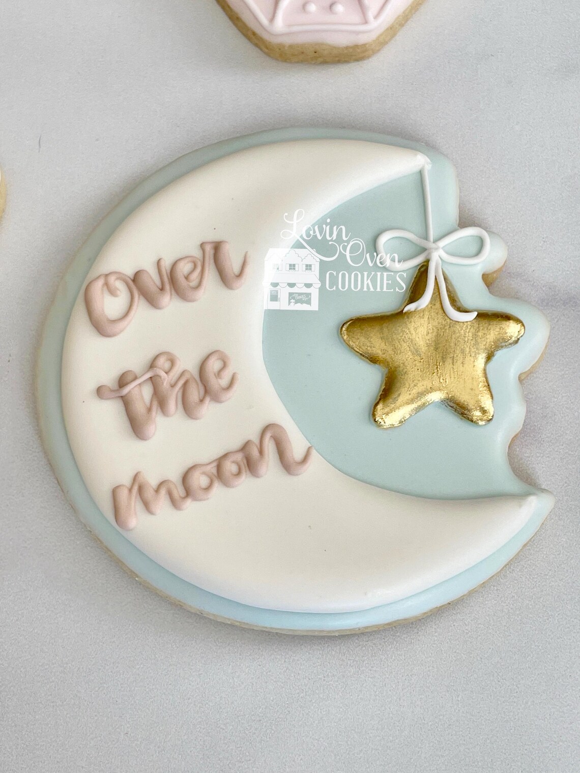 Over the Moon Theme Decorated Sugar Cookies, 1 Dozen Cookies, Baby ...
