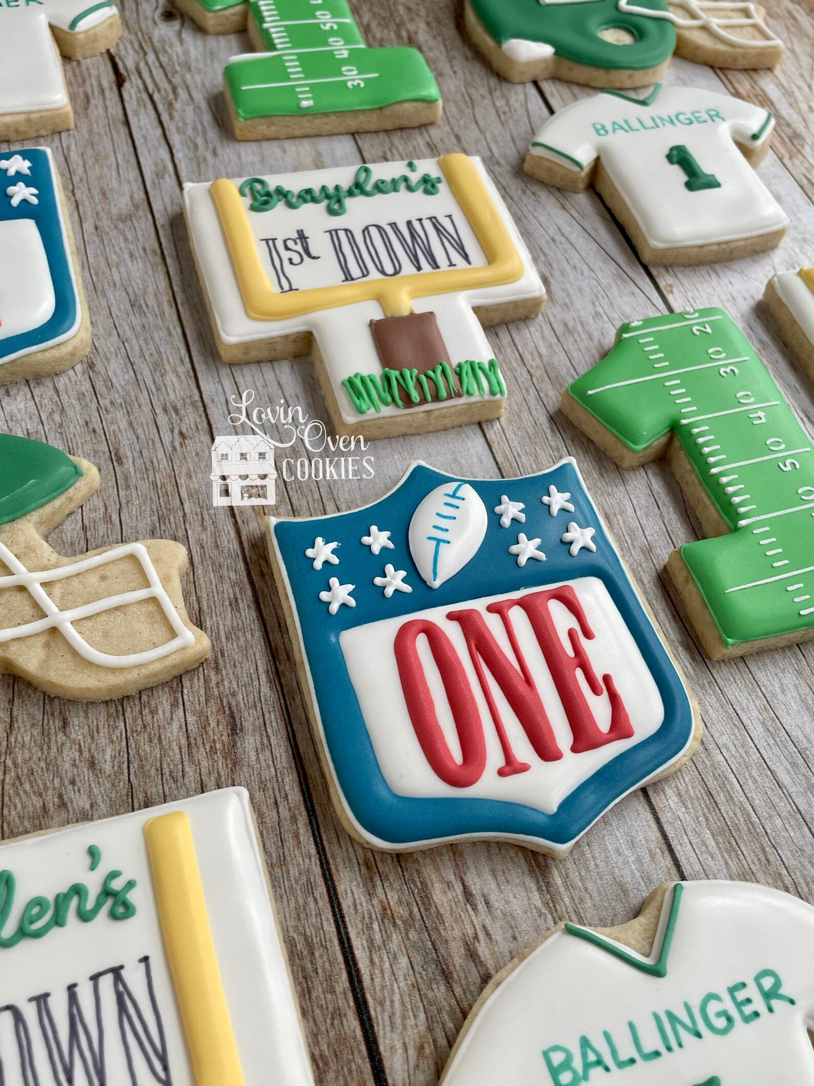 Football Themed Decorated Sugar Cookies Birthday Party 1 - Etsy