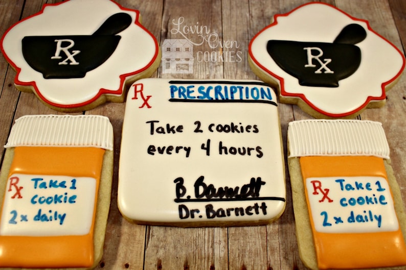 Pharmacy Decorated Sugar Cookies 1 Dozen Pharmacist / | Etsy