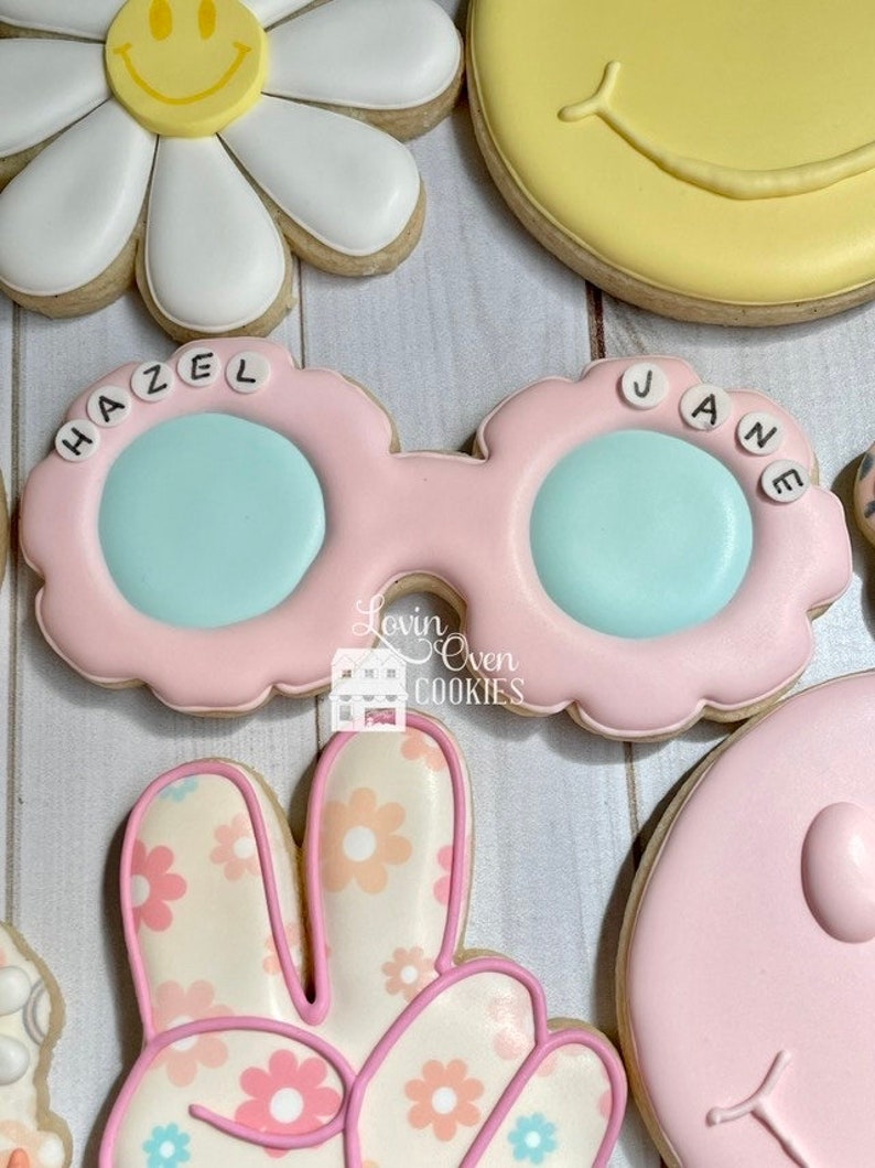 Two Groovy Decorated Sugar Cookies One Dozen Birthday - Etsy