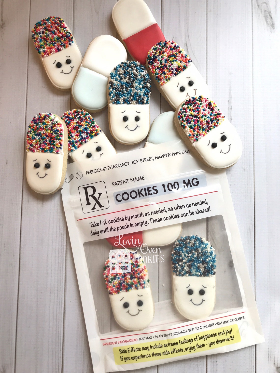 Happy Pill Decorated Sugar Cookies 1 Dozen Mini Pharmacist - Etsy