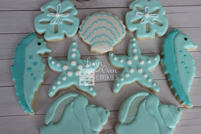 Under the Sea Theme Decorated Sugar Cookies 1 Dozen Shells / | Etsy