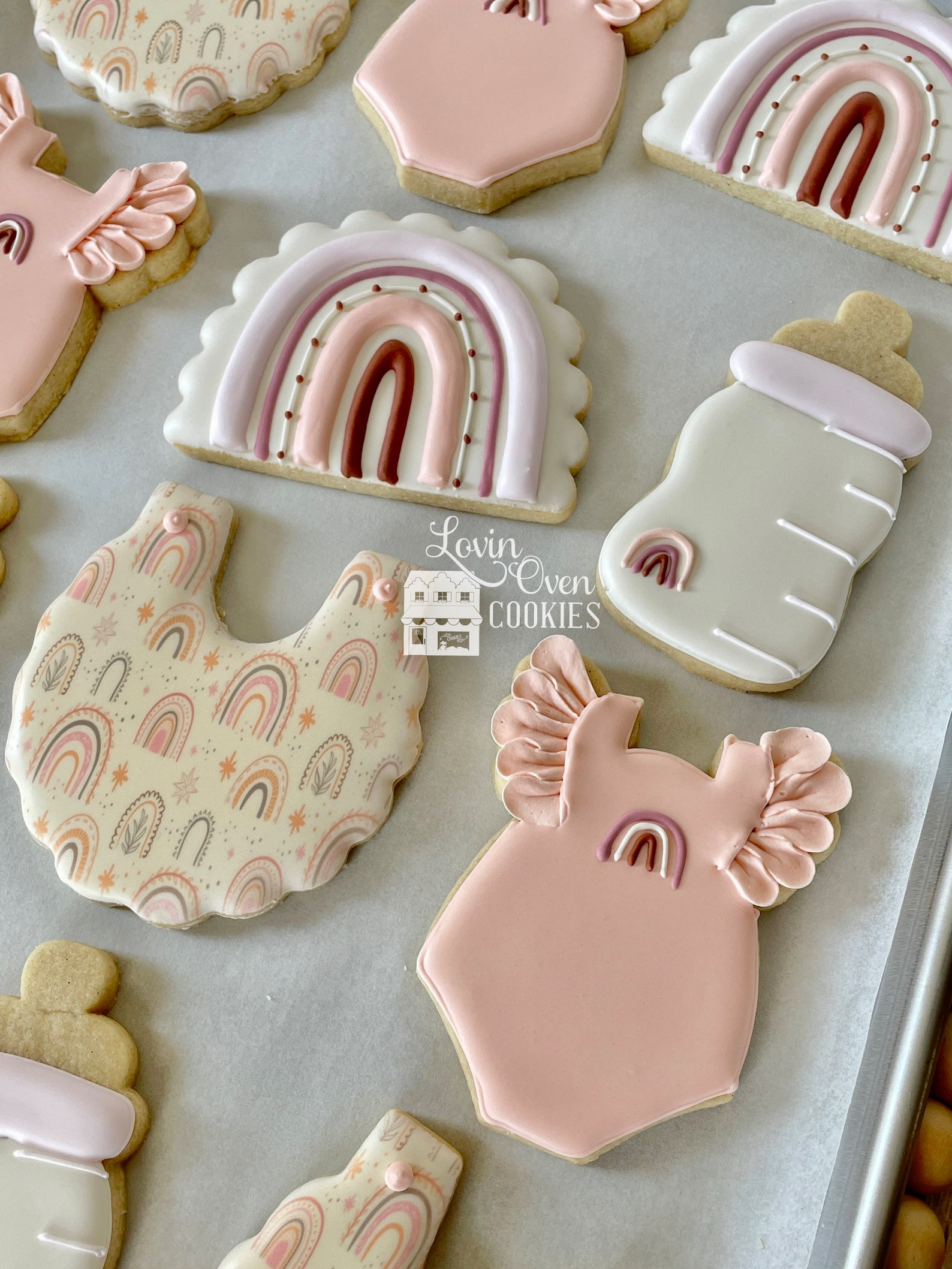 Boho Baby Shower Decorated Sugar Cookies, 1 Dozen Cookies, Shower Favor ...