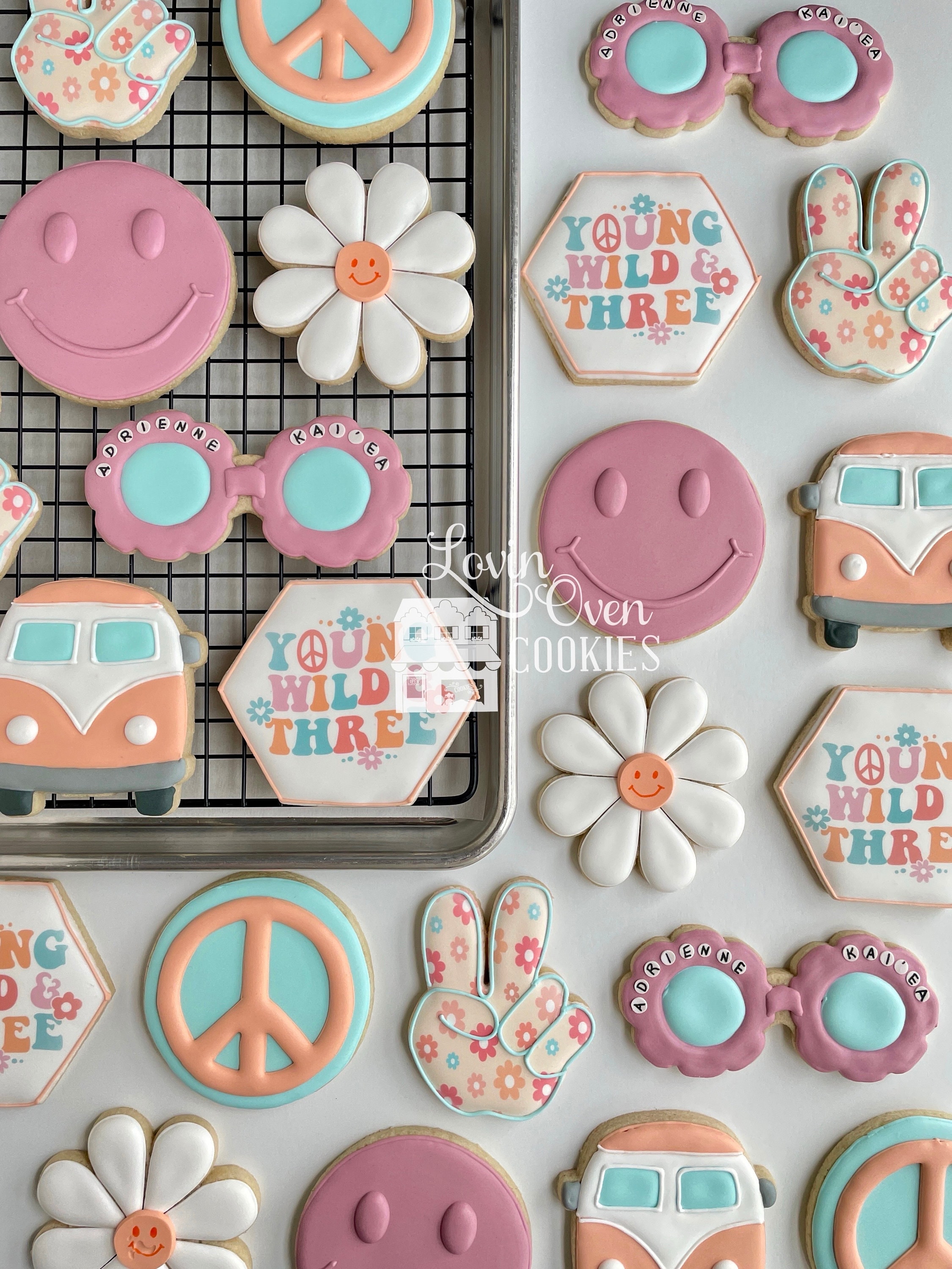 Young Wild and Three Groovy Decorated Sugar Cookies, 1 Dozen Cookies ...