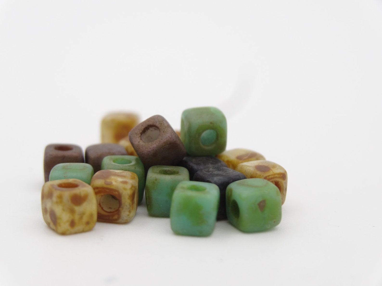 Czech Glass 6/0 Cubix Matte Picasso Mix 1 Strand 50 Pieces - Etsy