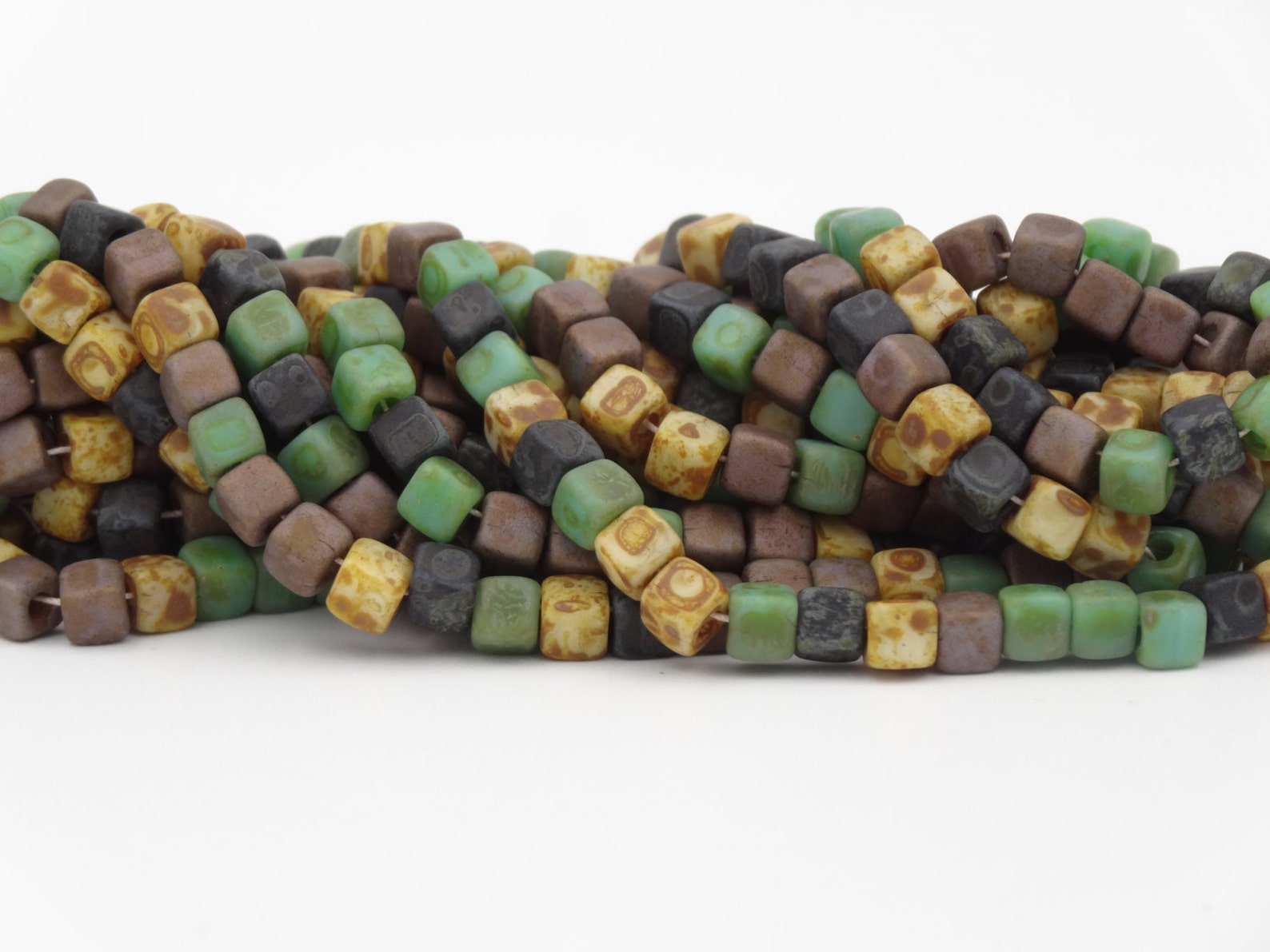 Czech Glass 6/0 Cubix Matte Picasso Mix 1 Strand 50 Pieces - Etsy