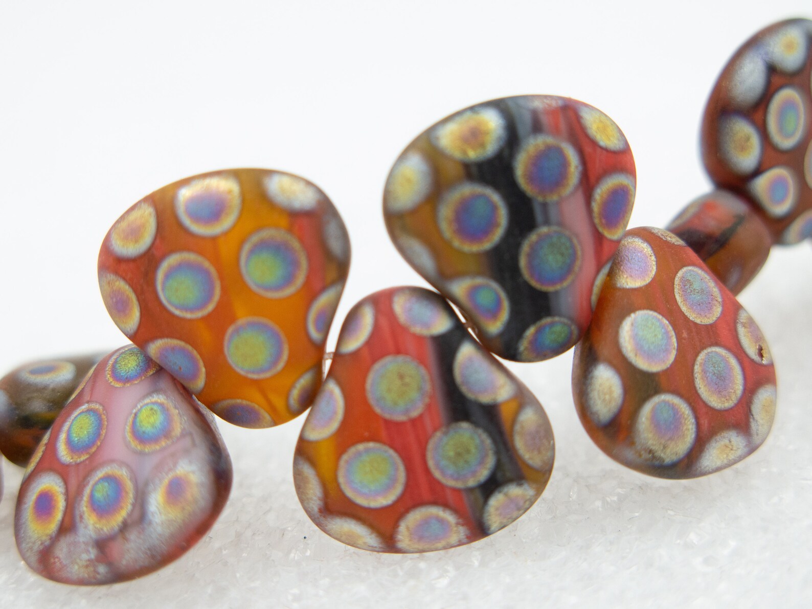 Glass 15mm Shell Beads Coral Fiesta Matte Peacock Seashell - Etsy