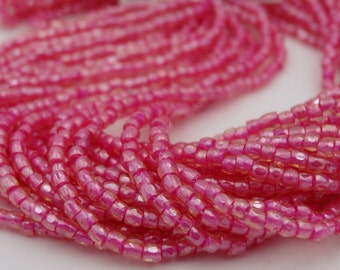 Hot Pink Lined Bead | Etsy