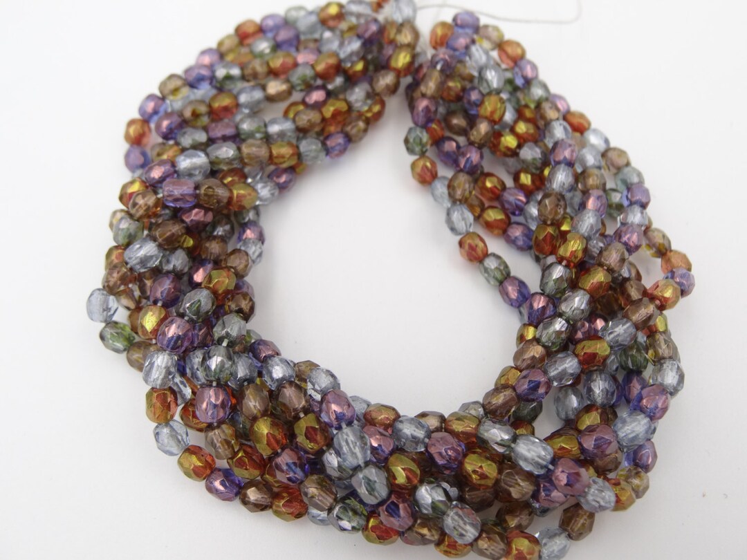 Czech Glass 4mm Fire Polish Luster Mix 50 Pieces - Etsy