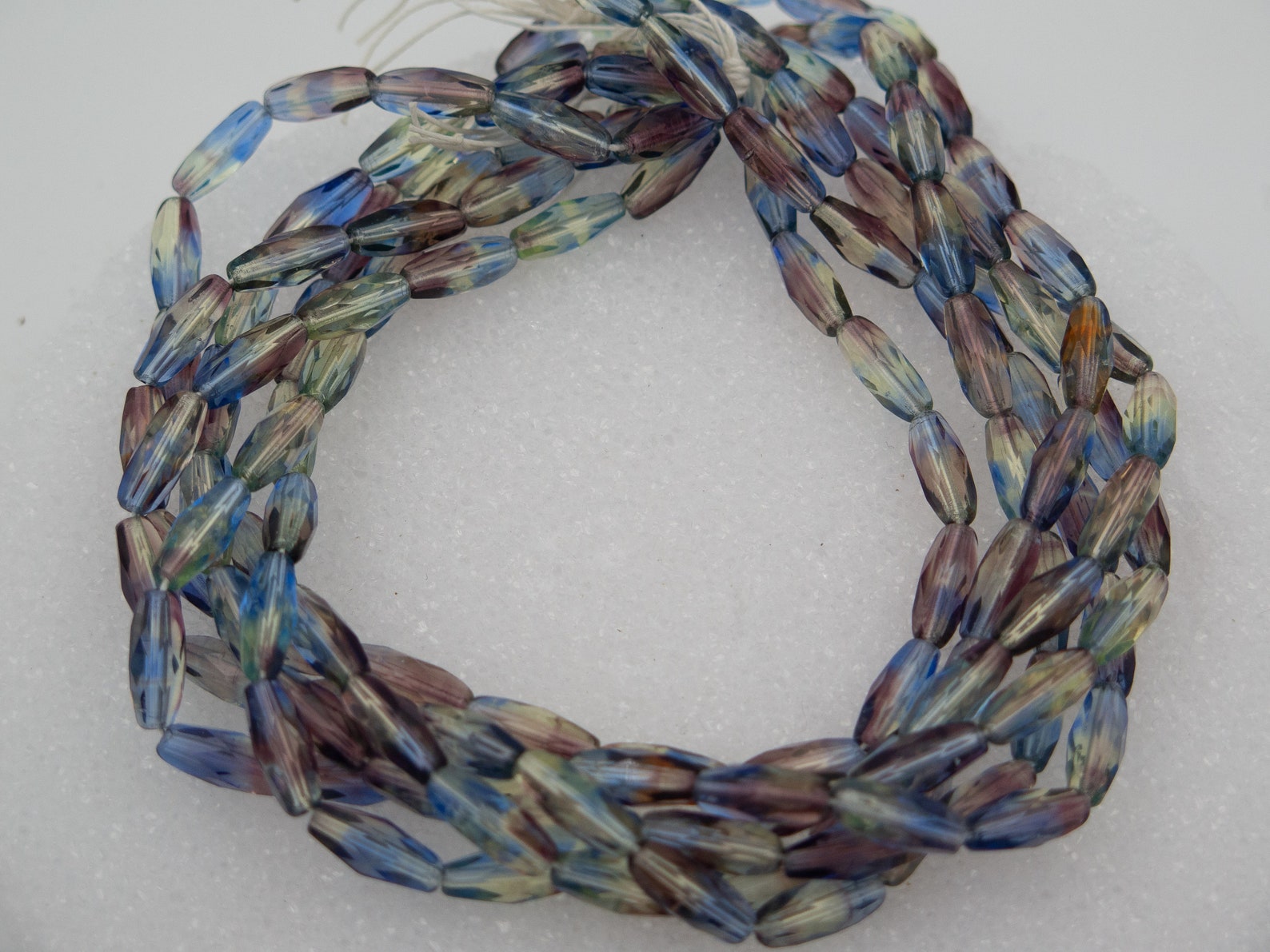 Spaghetti Glass Bead 15mm Faceted Oval Amethyst Jonquil - Etsy