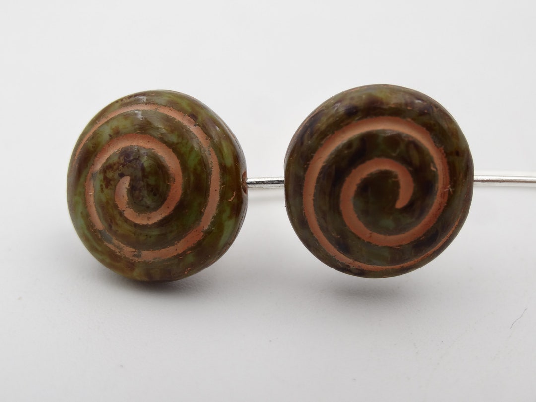 Glass Snail Shell Swirl Spiral 13mm Bead Beige Seafoam Picasso - Etsy