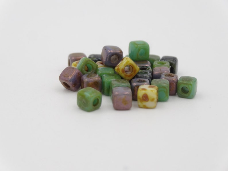 Czech Glass 6/0 Cubix Opaque Picasso Mix 3 Strands - Etsy