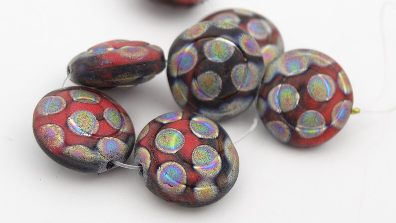 Glass Snail Shell Swirl Spiral 13mm Bead Matte Red Black - Etsy