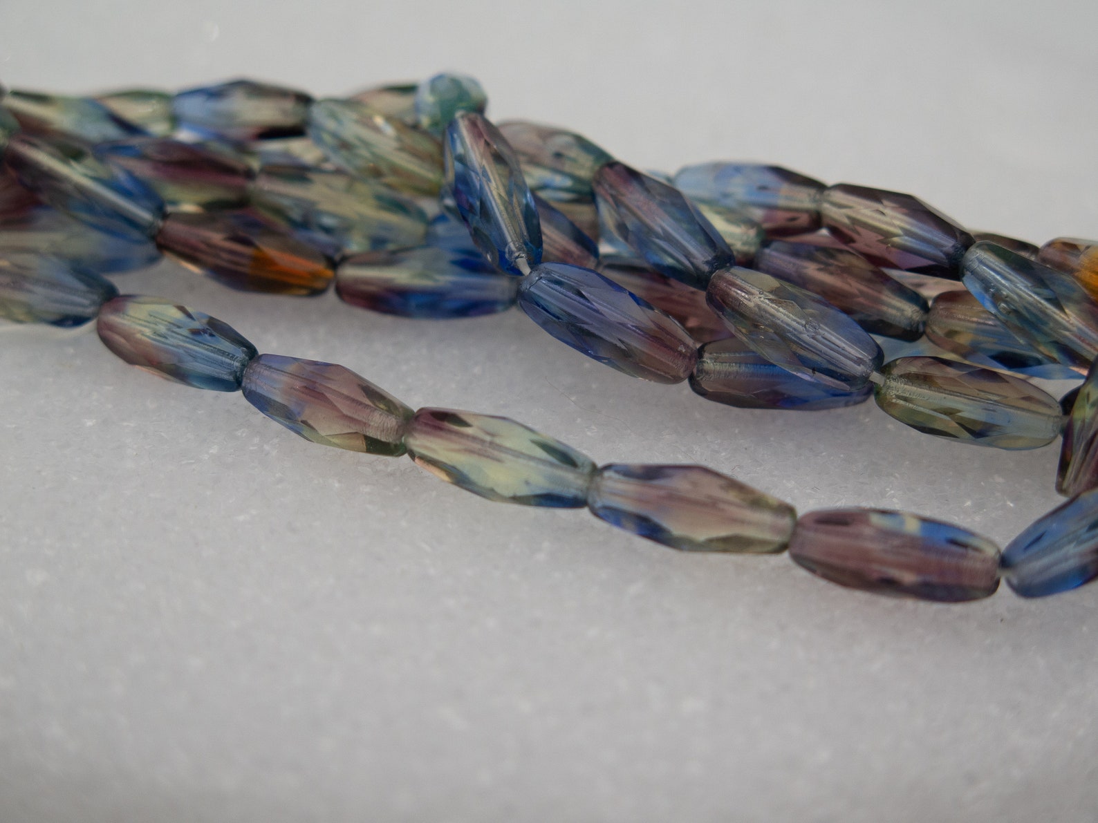 Spaghetti Glass Bead 15mm Faceted Oval Amethyst Jonquil - Etsy