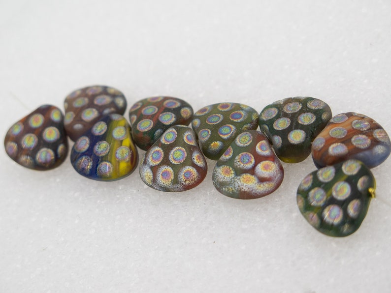 Glass 15mm Matte Shell Beads Froot Loops Peacock Seashell | Etsy