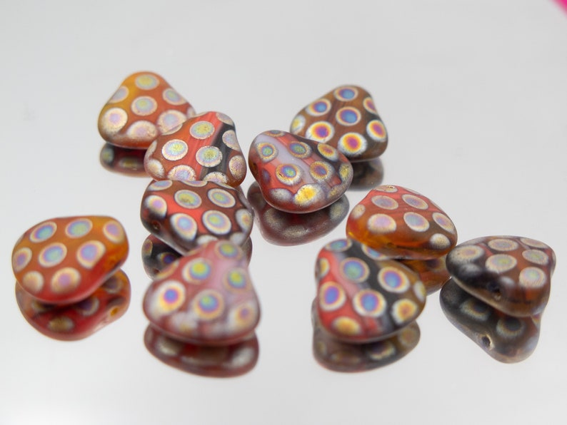 Glass 15mm Shell Beads Coral Fiesta Matte Peacock Seashell | Etsy