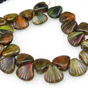 Glass 15mm Shell Beads Rustic Picasso Mix Seashell Beads Beach Jewelry ...