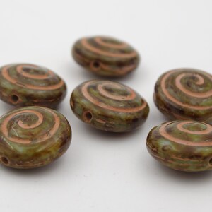 Glass Snail Shell Swirl Spiral 13mm Bead Beige Seafoam Picasso - Etsy