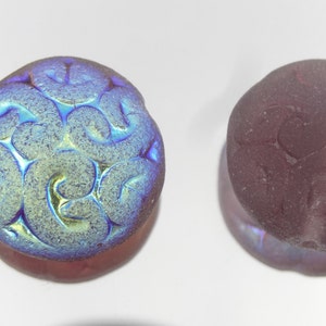 Glass Brocade 14mm Coin Bead Matte Amethyst AB 6 Pieces. - Etsy