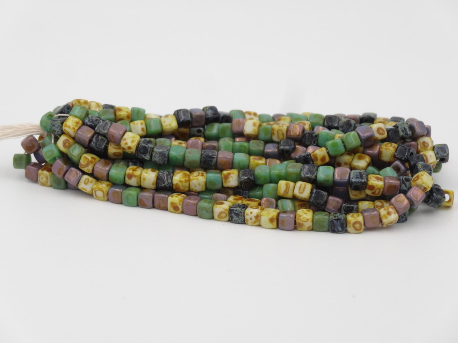Czech Glass 6/0 Cubix Opaque Picasso Mix 3 Strands - Etsy
