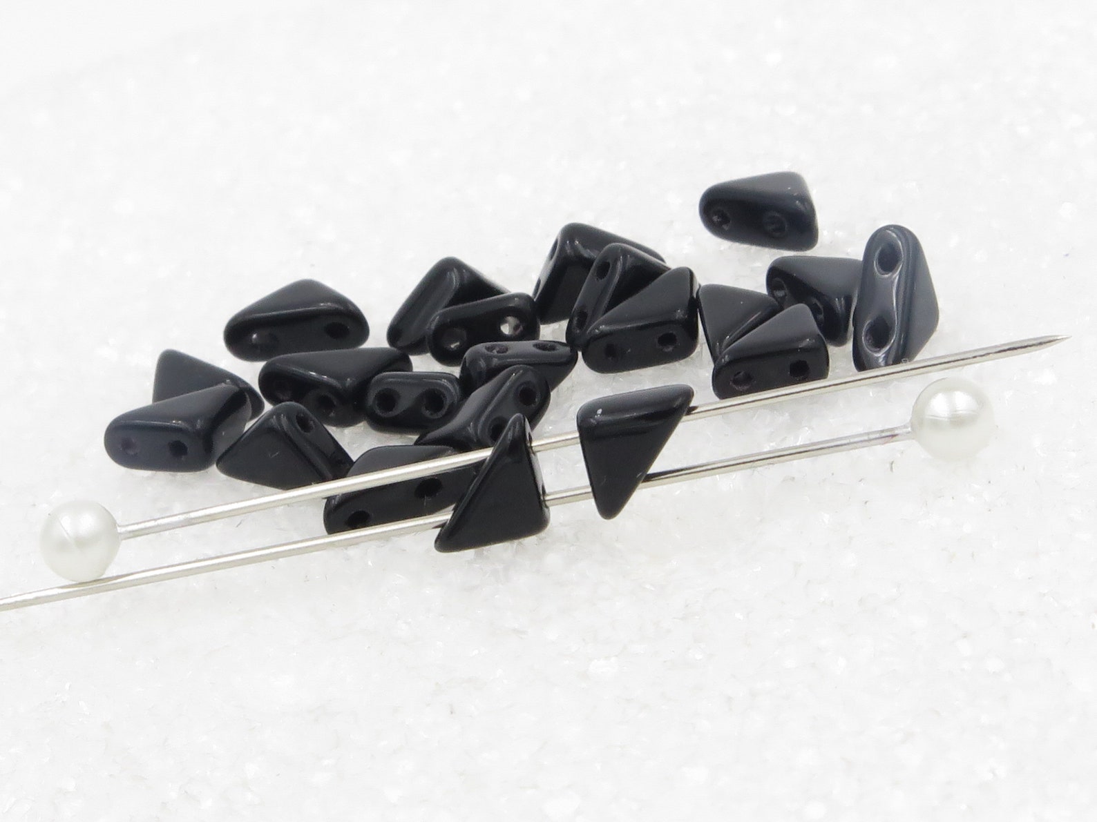 2 Hole Tango Triangle Beads 6mm Jet Black 25 Pieces | Etsy