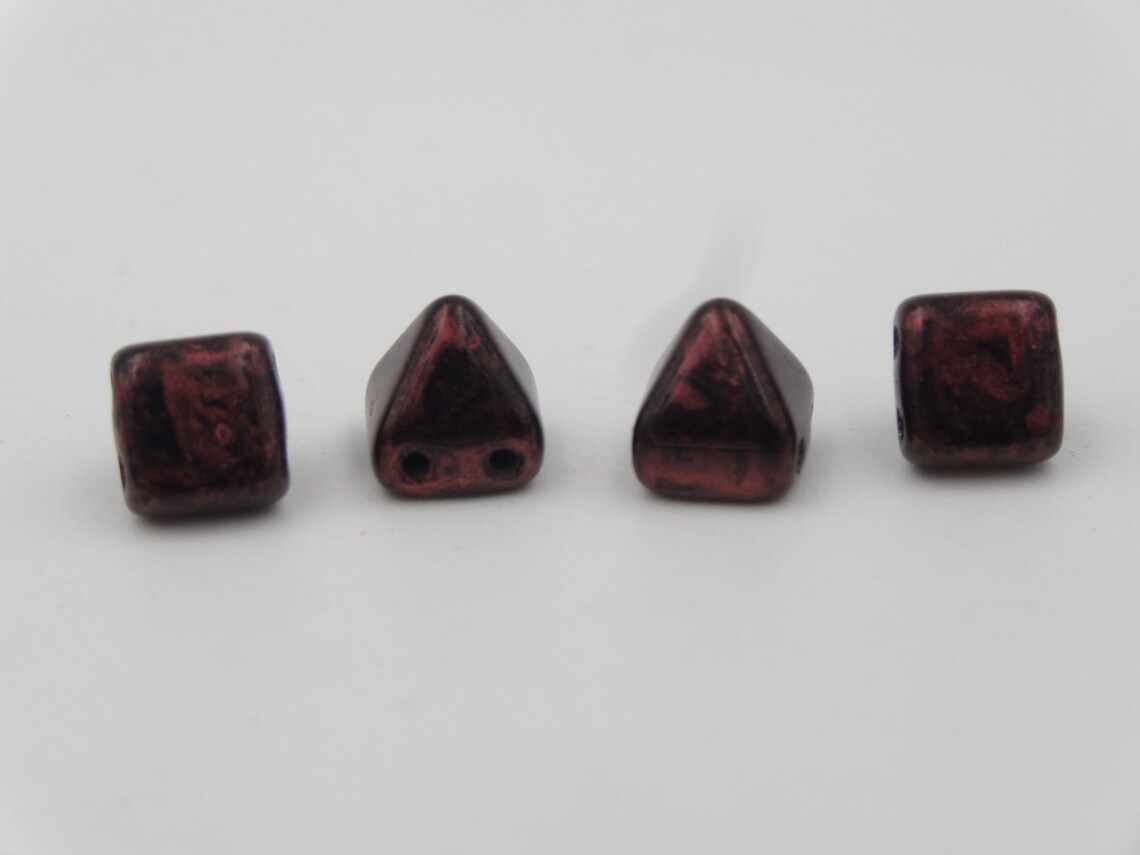 2 Hole 6mm Pyramid Bead Van Gogh Marsala 25 Pieces - Etsy