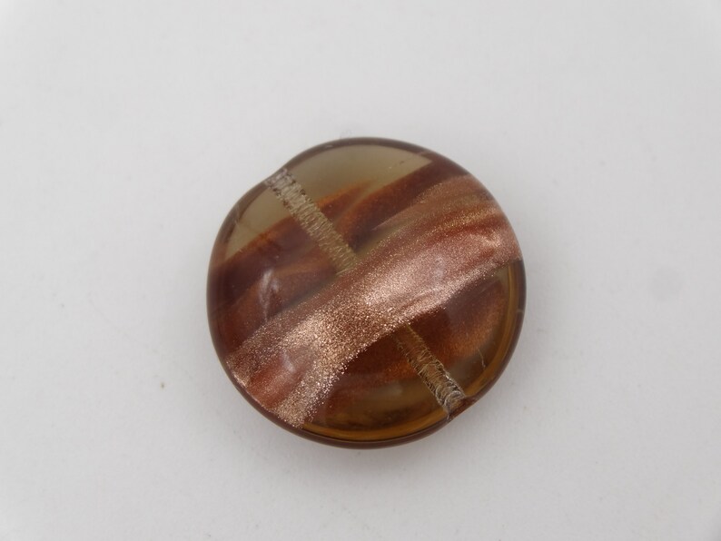 18mm Glass Topaz Aventurine Button Shape - Amber Copper Aventurine ...