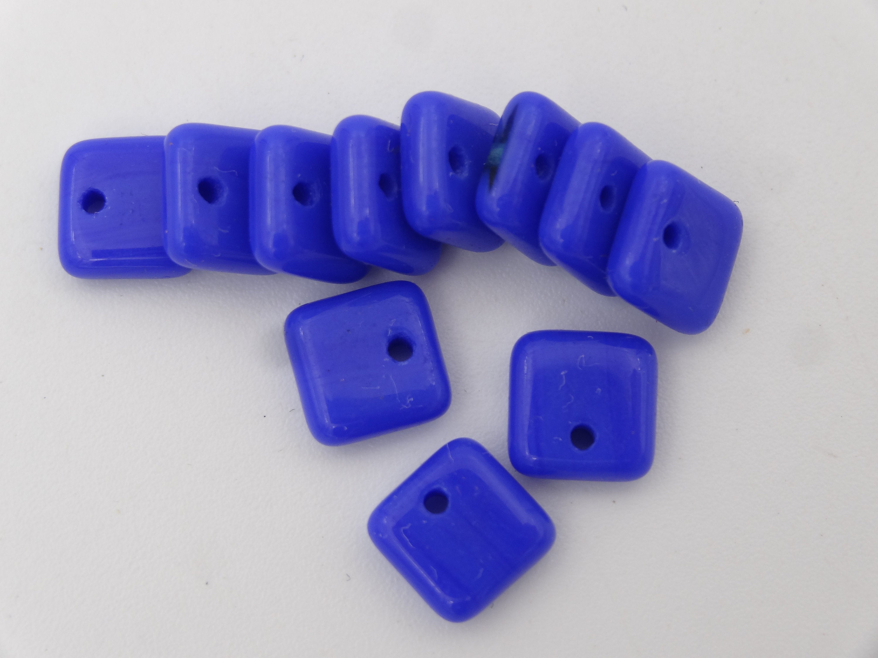 Squarelets Opaque Royal Blue 6mm Czech Glass Square Beads 25 Pieces - Etsy