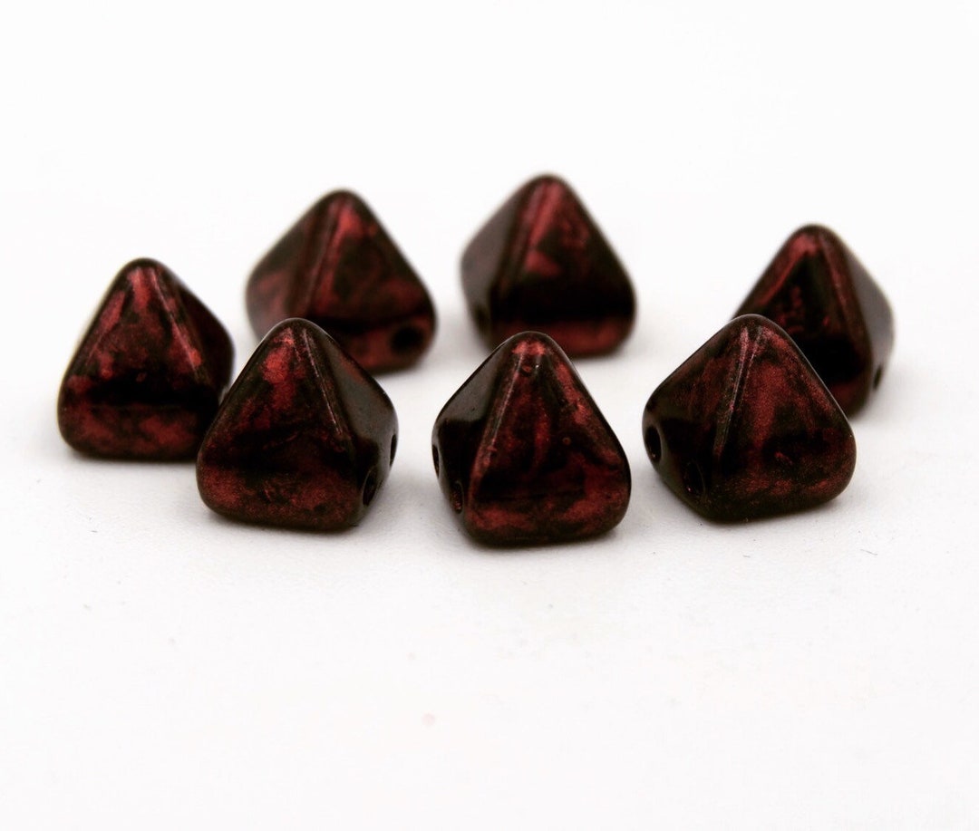 2 Hole 6mm Pyramid Bead Van Gogh Marsala 25 Pieces - Etsy