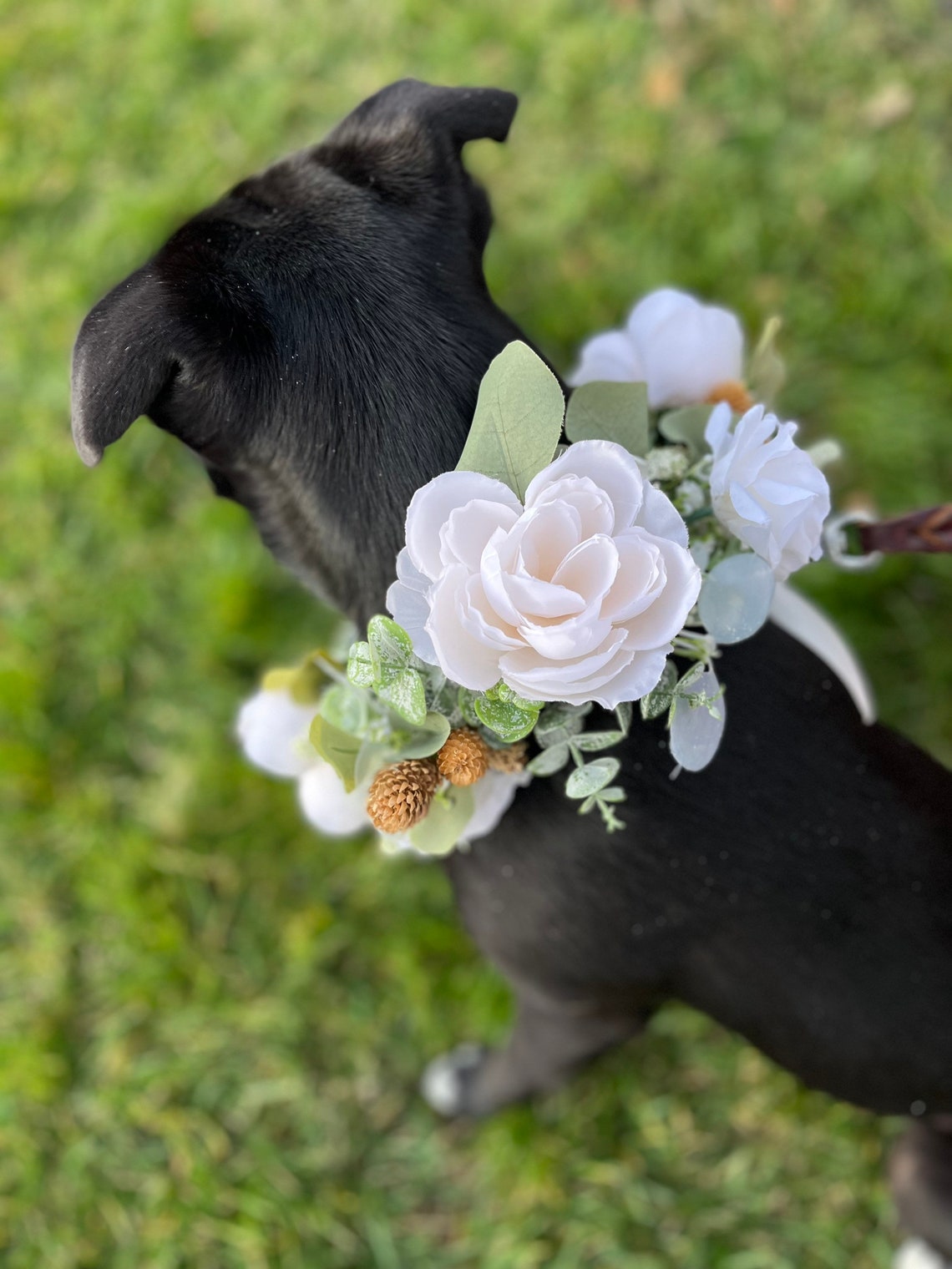 Floral Dog Wedding Accessory Faux Floral and Greenery Dog - Etsy