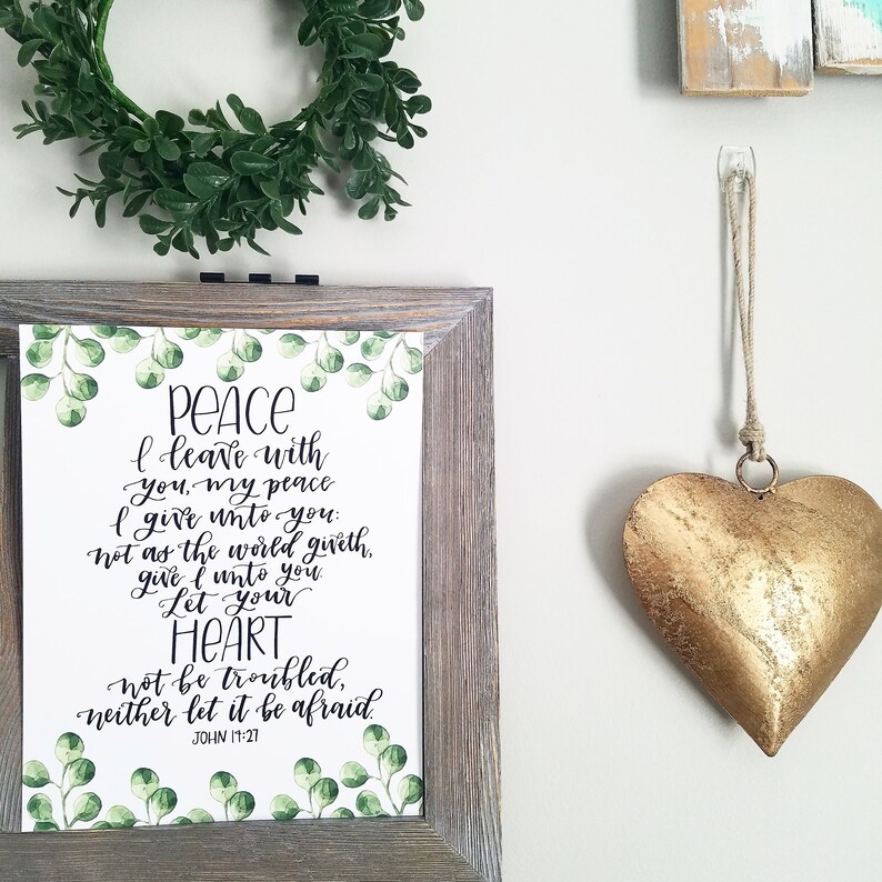 Peace I Leave With You Scripture Lettering Lds Printable Etsy