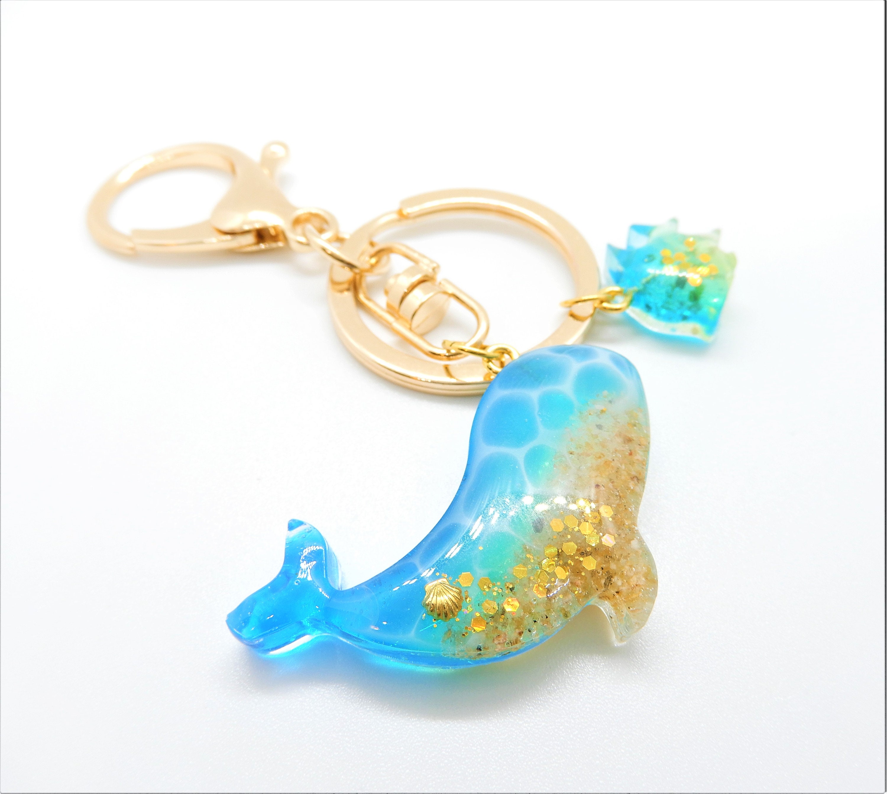 Resin Whale Keychain Whale Keychain Ocean Keyring Sea | Etsy