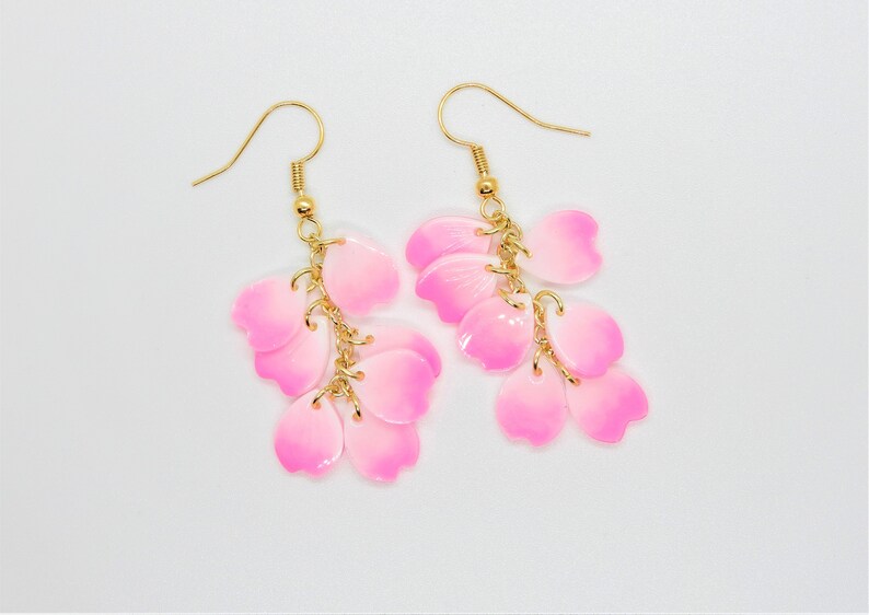 Cherry Blossom Earrings, Resin Sakura Earrings, Sakura Earrings, Sakura ...