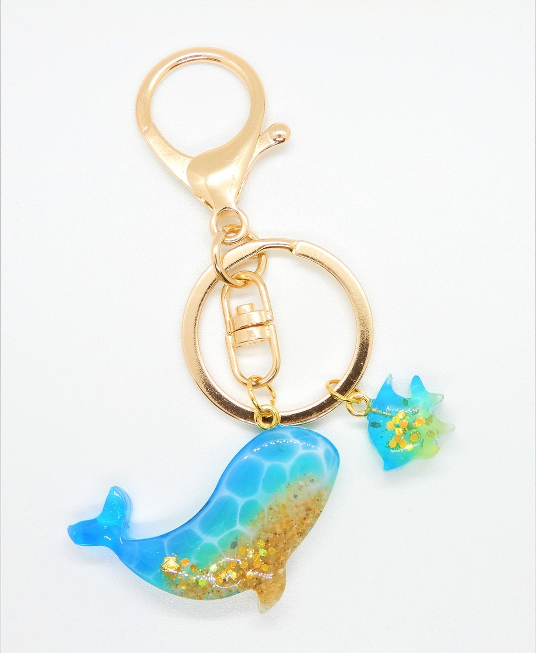Resin Whale Keychain, Whale Keychain, Ocean Keyring, Sea Keychain ...