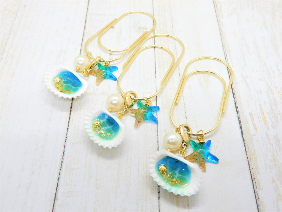 Beach Theme Planner Clip ~ Seashell Paper Clip ~ Starfish Journal Clip ...