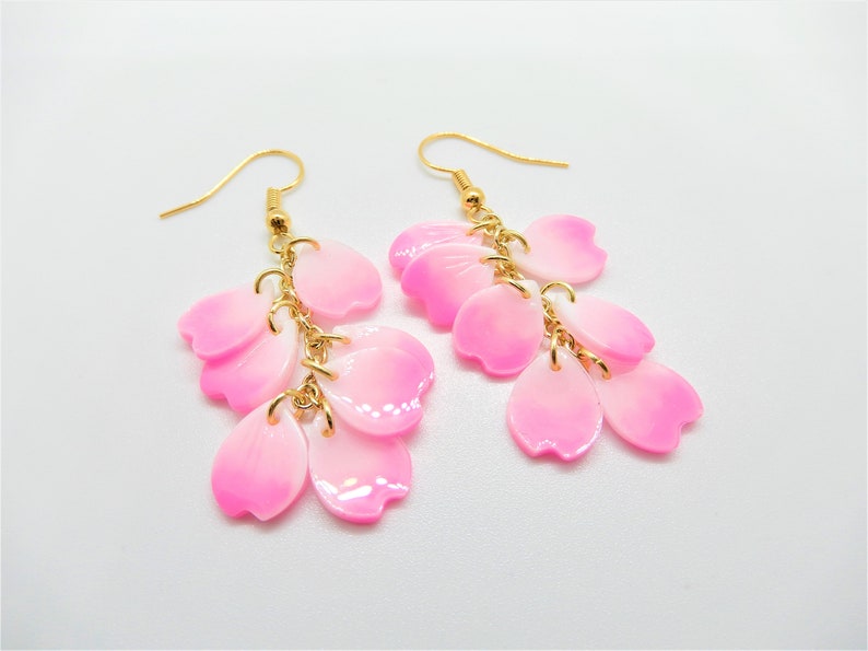 Cherry Blossom Earrings, Resin Sakura Earrings, Sakura Earrings, Sakura ...