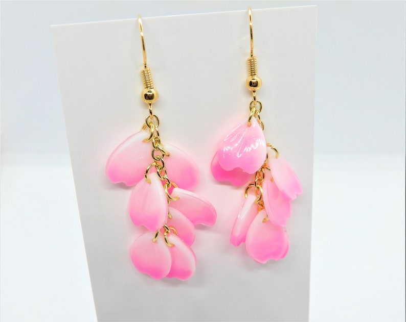 Cherry Blossom Earrings, Resin Sakura Earrings, Sakura Earrings, Sakura ...