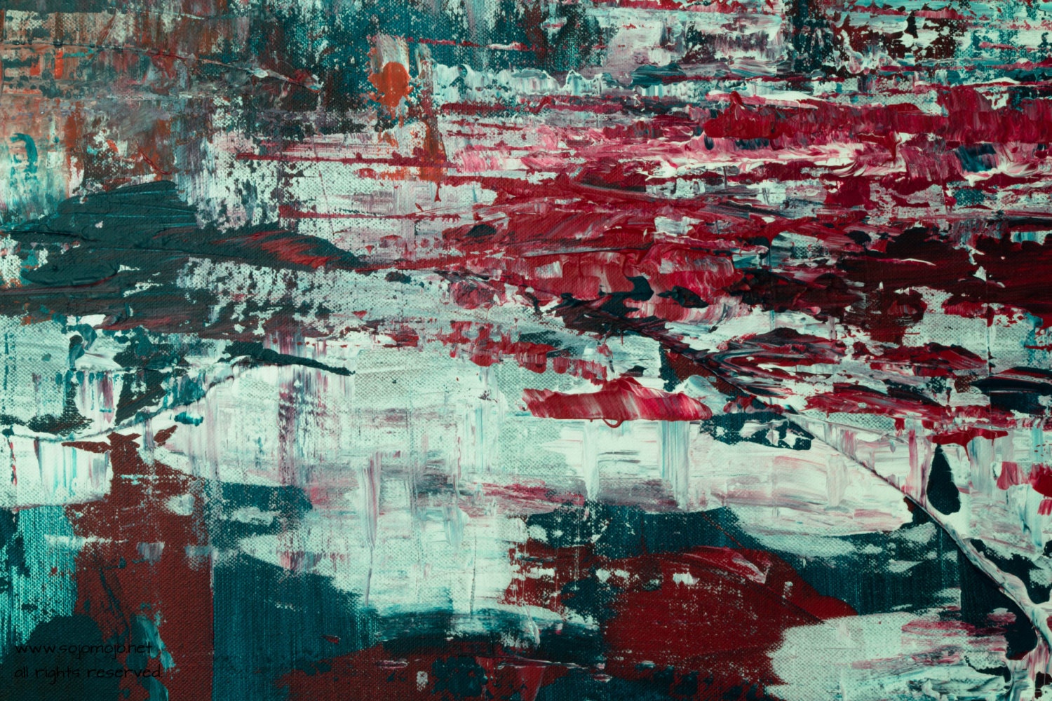 Original Abstract Painting - Acrylic & Ink Painting - 39" (100cm) X 47 ...