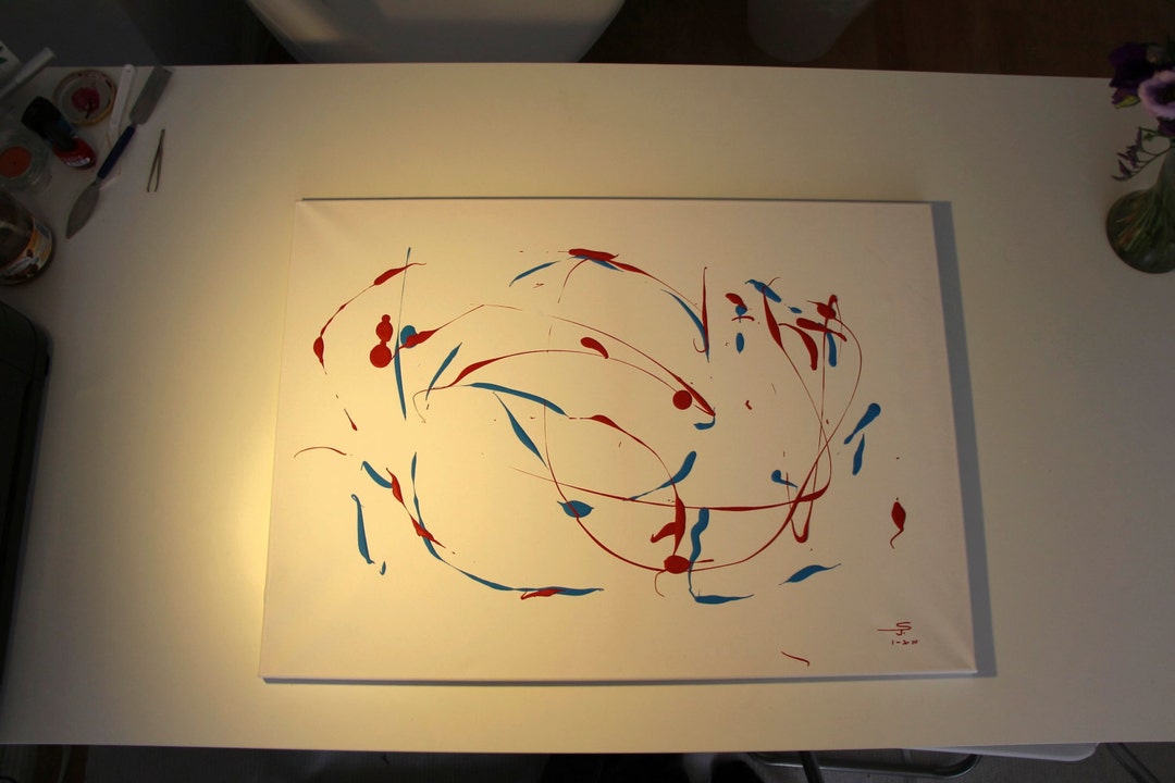 No2 "airy Love" - Original Abstract Painting - Acrylic & Ink Painting ...