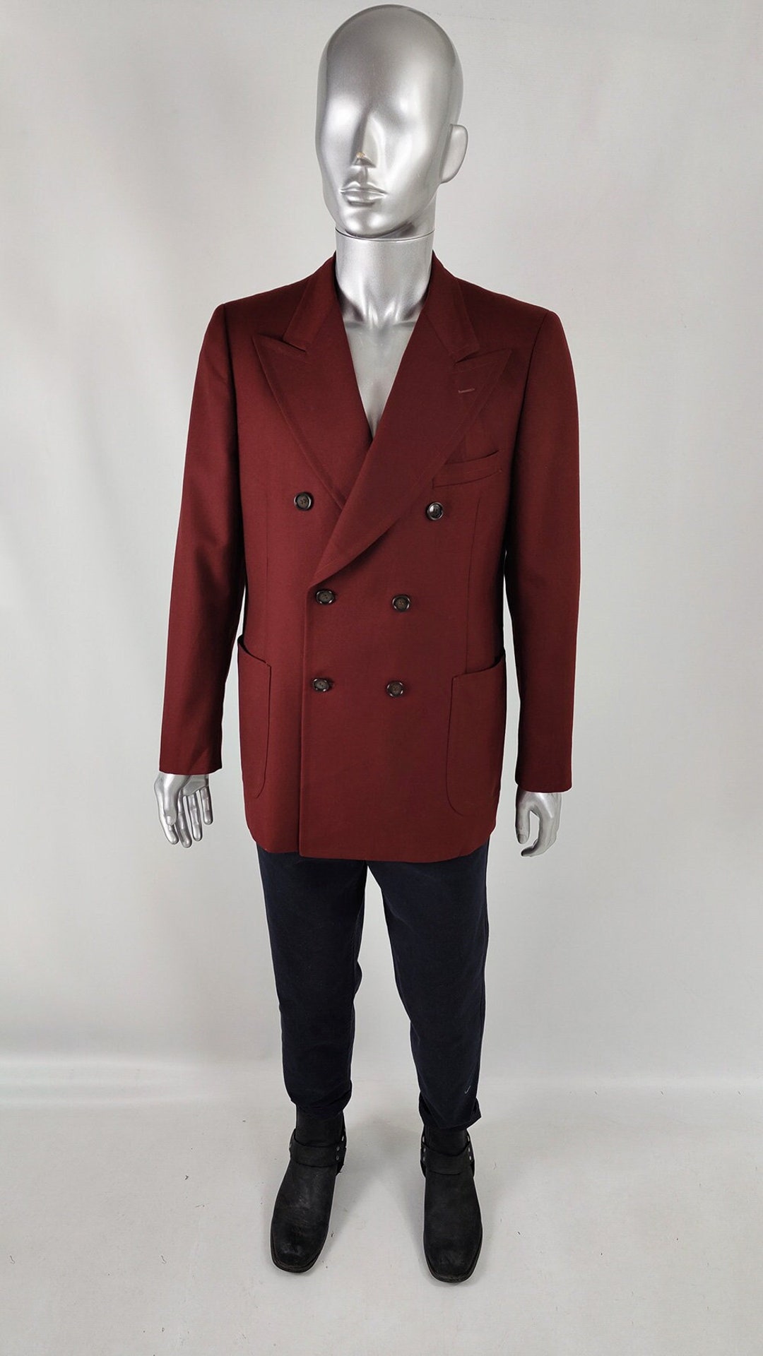 Vintage 80s Blazer Jacket, Dark Red Blazer, Mod Jacket, 1980s Blazer ...