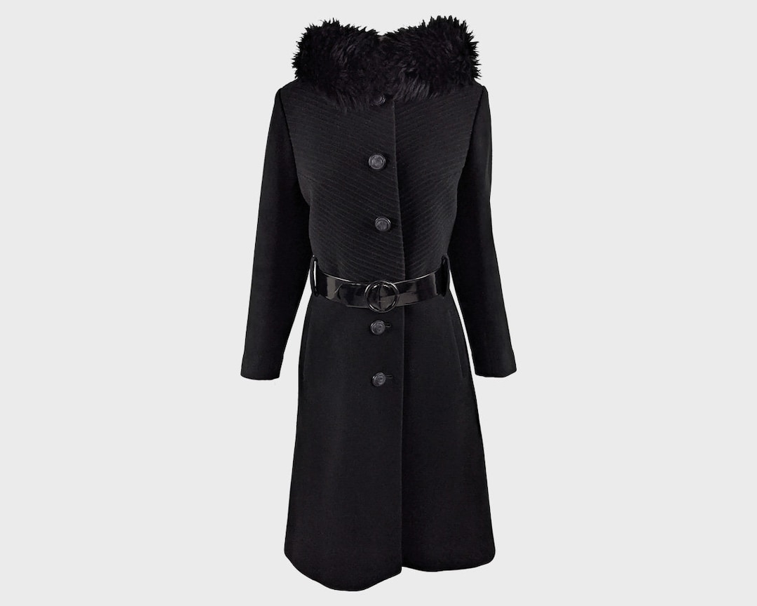 Vintage 60s Wool Coat Russian Princess Faux Fur Collar 1960s Mod Coat ...