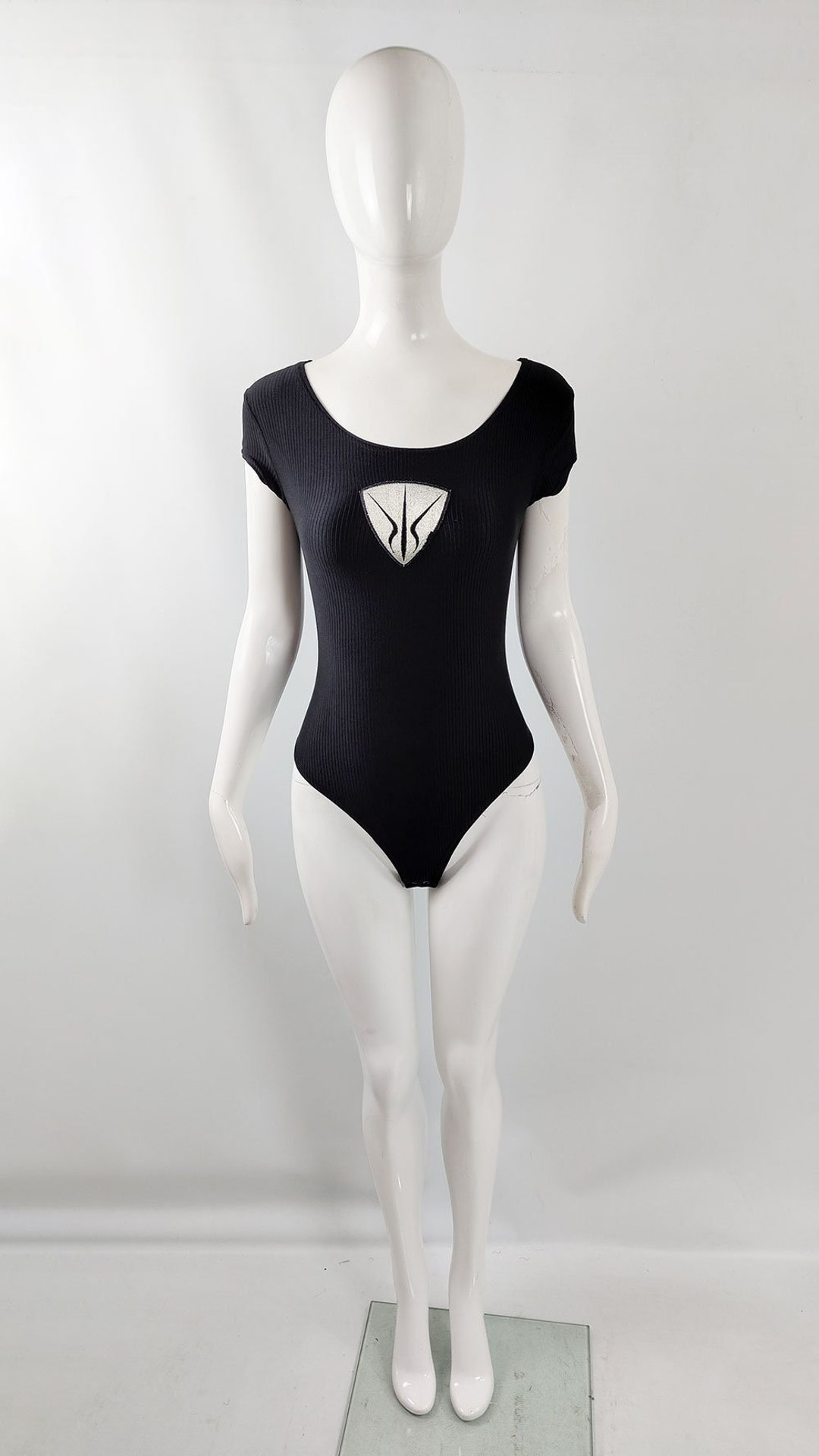 Vintage 90s Nick Coleman Black Embroidered Bodysuit, Rave Clubwear ...