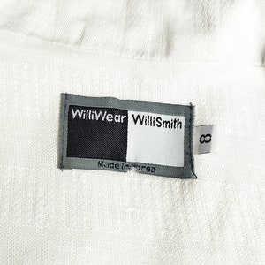 Vintage 80s WILLIWEAR by WILLI SMITH White Linen 1940s Style Shirtdress ...