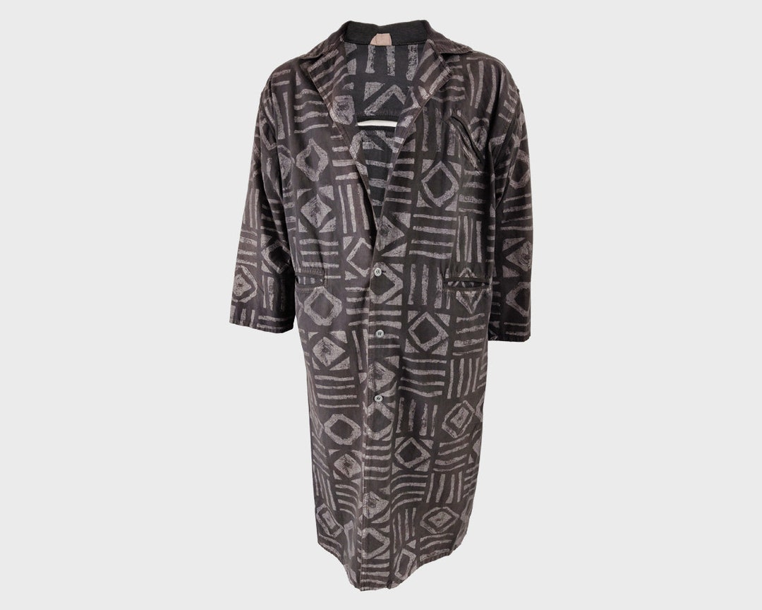 Vintage 80s Aztec Print Duster Coat, Sing Sing Ibiza, Mens Size S-XL - Etsy