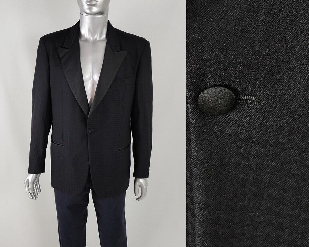 Vintage 80s Black Tuxedo Jacket, Italian Jacket, Giorgio Correggiari ...