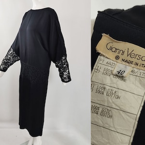 Vintage GIANNI VERSACE A/W 1985 Black Silk Dress - Etsy
