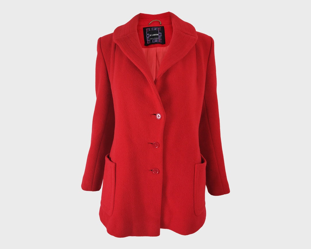 Vintage 60s Mod Coat, Red Wool Coat, 1960s Coat, 60s Coat, Boxy Jacket ...