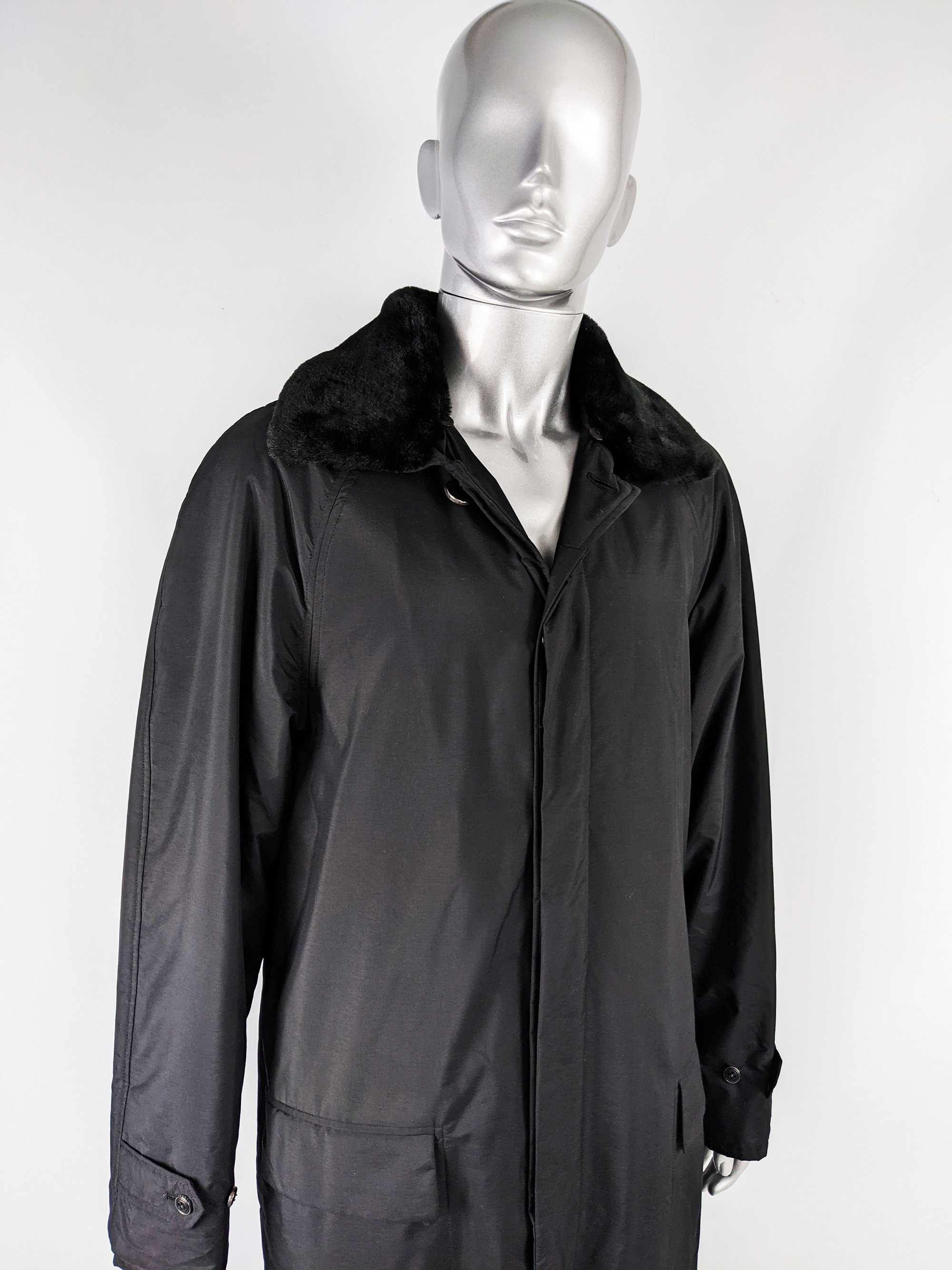 Vintage VERSACE Coat Versus Versace Jacket Black Faux Fur Vintage VERSACE Coat Versus Versace Jacket Black Faux Fur
