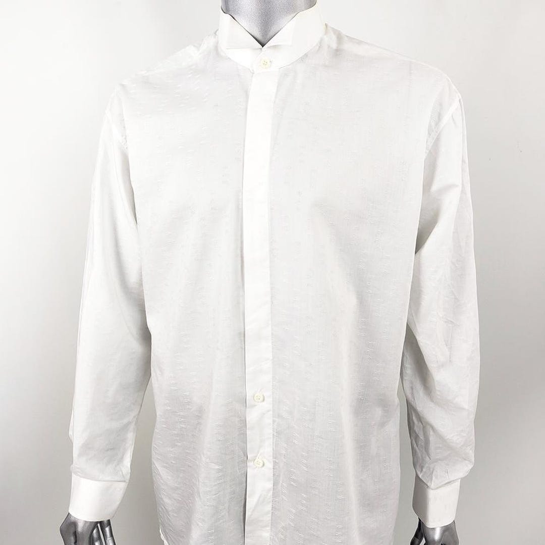 Vintage 80s Mens White Formal Wingtip Collar Shirt, Evening Special ...